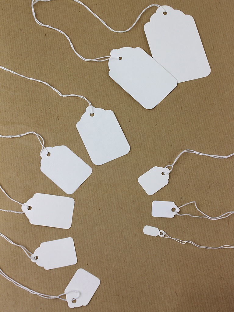 White Strung Tags