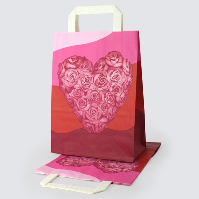 Decorative Flat Handle Carrier Bags