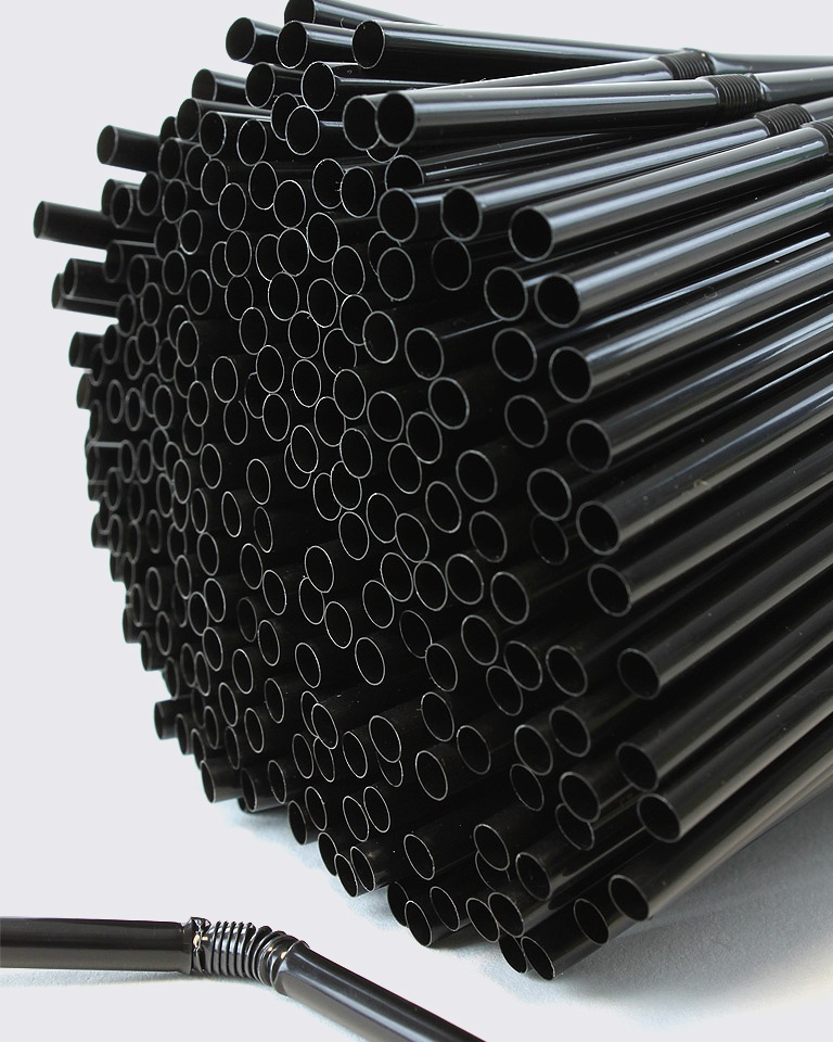 Black Straws | Flexible Neck Plastic Straws