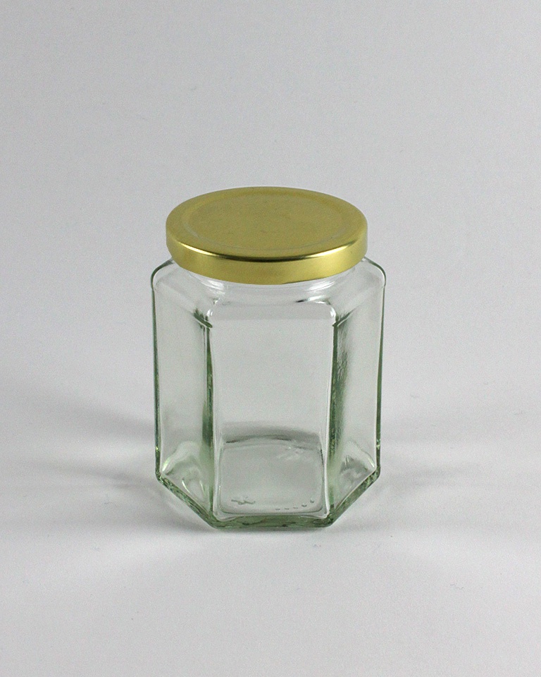 12oz Hexagonal Glass Jar